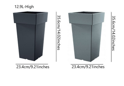 Plant Flower Pot Square Low Planter Pot 3 Sizes Garden Patio Home Large ...