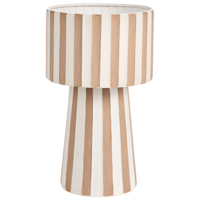 Plant Pot BANE Metal 30 cm White/ Beige