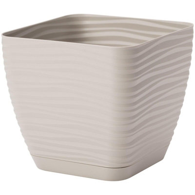 Plant Pot Flowerpot Square Plastic Modern Decorative Small Medium Large ...