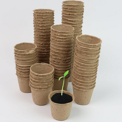 Plant Pots 96 Pcs 6 Cm Paper Cups Biodegradable Seed Pots Round ...