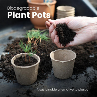 Plant Pots 96 Pcs 6 Cm Paper Cups Biodegradable Seed Pots Round ...