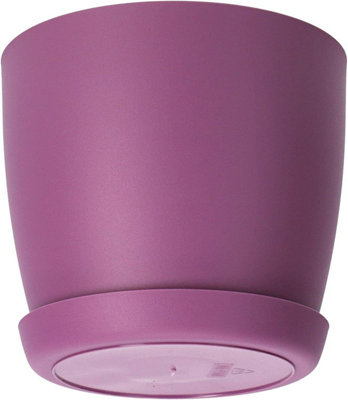 Plant Pots Flower Planter 6 Colours 8 sizes Matt Plastic Pot + Saucer ...