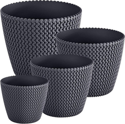 Plant Pots Indoor Outdoor Plastic Flowerpot Small Medium Large Splofy ...