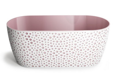 Plant Pots Plastic Trough Vero Box Decorative Pink | DIY at B&Q