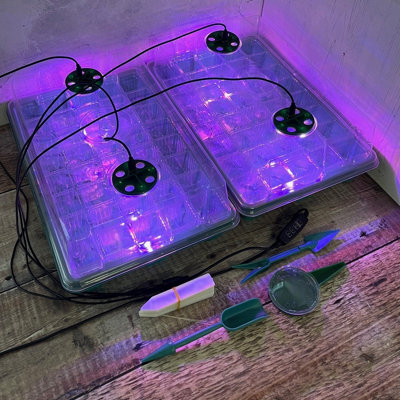 Plant Propagator 40 Cell Seed Tray Set with Full Spectrum USB Grow ...
