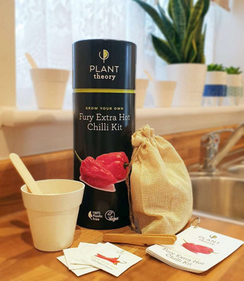 Plant Theory Grow Your Own Hot Chilli Kit- Bhut Jolokia, Naga Black ...