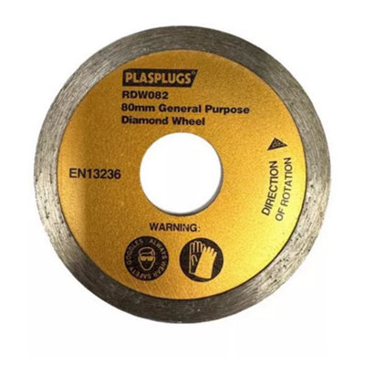 Plasplugs 80mm Replacement Compact Diamond Wheel Cutting Disc Tile ...