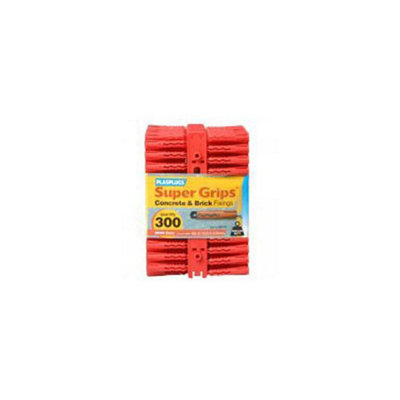 Plasplugs Super Grips Wall Plugs (Pack of 300) Red (One Size)