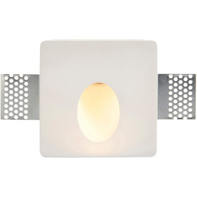 Plaster-In Square Wall Light - 1.5W Warm White LED Module - Trimless ...