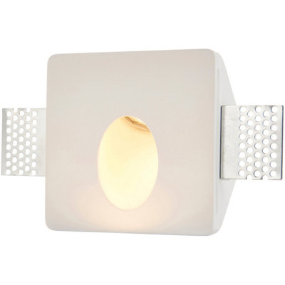 Plaster-In Square Wall Light - 1.5W Warm White LED Module - Trimless Design