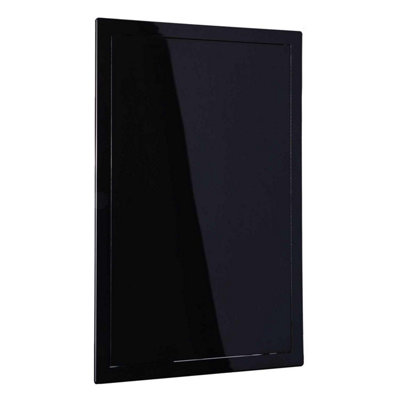 Plasterboard Access Panel Black 150x300mm Soft Closing Polished PVC