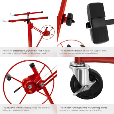 Plasterboard Lifter - 1-man operation, height 140 - 355 cm, width 125 ...