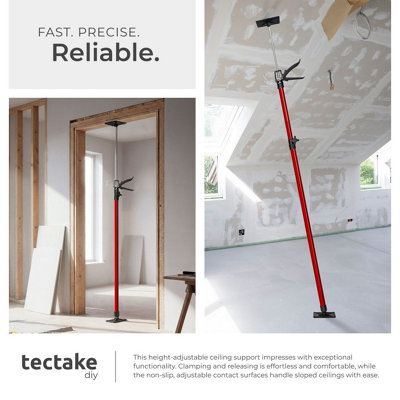Plasterboard Props Set of 2 - height-adjustable, 115 up to 290cm - red