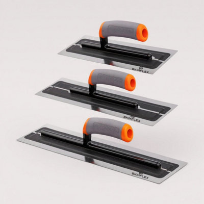Plastering Trowel Set 3 Piece Skimflex Stainless Steel with Rubber Grip ...