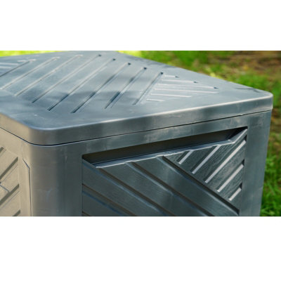 Plastic 120L Storage Box Garden Outdoor Shed Deck Utility Cushion Chest ...