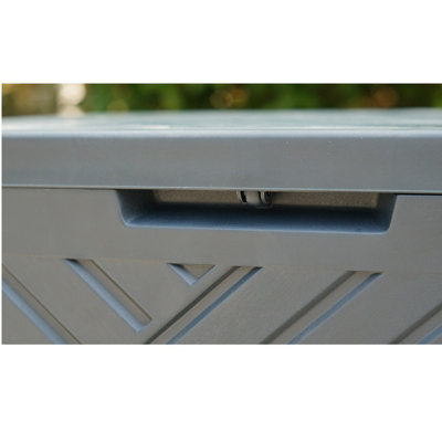 Plastic 120L Storage Box Garden Outdoor Shed Deck Utility Cushion Chest ...