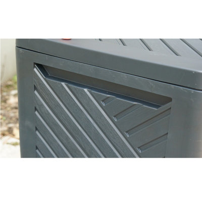 Plastic 120L Storage Box Garden Outdoor Shed Deck Utility Cushion Chest ...