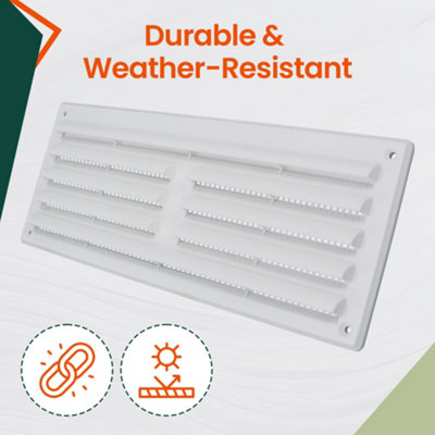 Plastic Air Vent Louvre Grille with Flyscreen Cover for Walls and ...