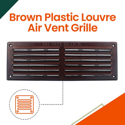 Plastic Air Vent Louvre Grille with Flyscreen Cover for Walls and ...
