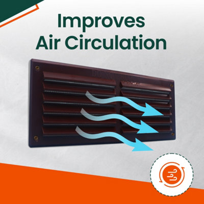 Plastic Air Vent Louvre Grille with Flyscreen Cover for Walls and ...