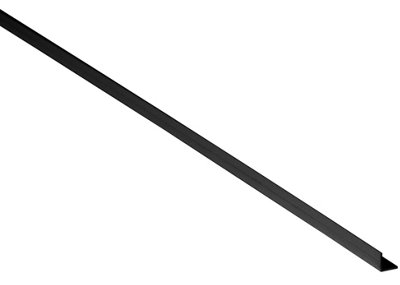 PLASTIC ANGLE CORNER TRIM RIGID COVER STRIP 90 DEGREE BLACK 2 METRE ...