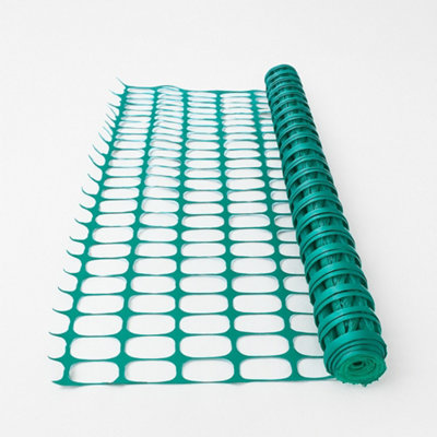 Plastic Barrier Mesh Fencing Green 25M (Temporary Fence Garden Safety ...