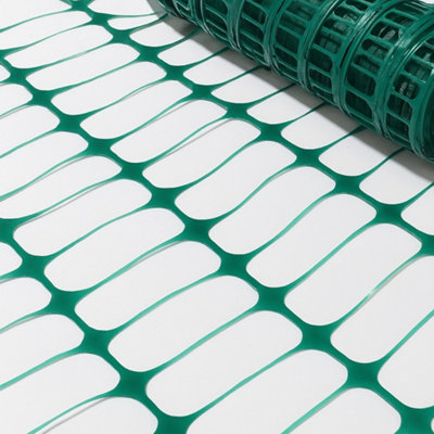 Plastic Barrier Mesh Fencing Green 50M (Temporary Fence Garden Safety ...