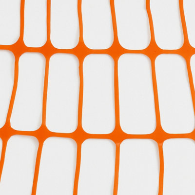 Plastic Barrier Mesh Fencing Orange 25M (Temporary Fence Safety Garden ...