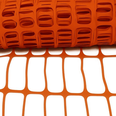Plastic Barrier Mesh Fencing Orange 25M (Temporary Fence Safety Garden ...
