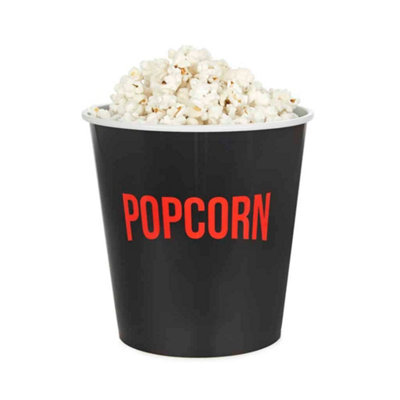 Plastic Black Reusable 2.8L Large Popcorn Bucket Bowl