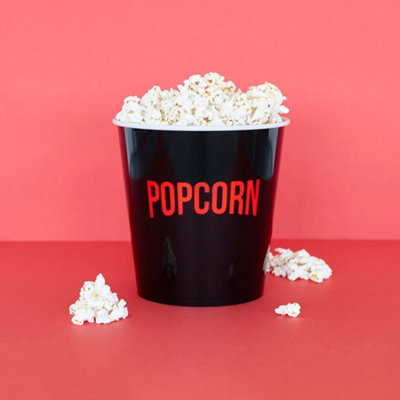 Plastic Black Reusable 2.8L Large Popcorn Bucket Bowl