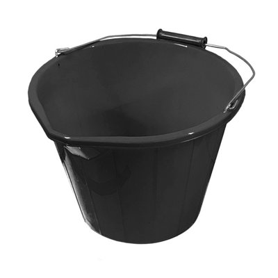 Plastic Builders Bucket With Handle Large 3 Gallon Mixing Car Cleaning ...