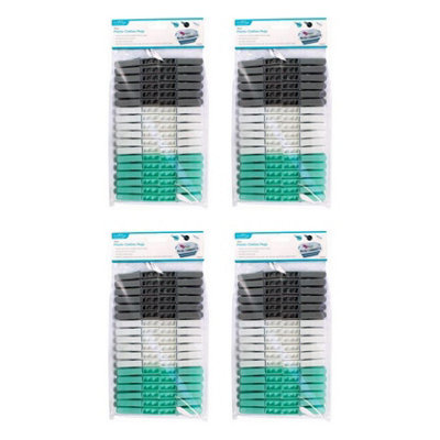 Plastic Clothes Pegs - 7cm - Multicolour - 144x Soft Grip Washing Line ...