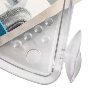 Plastic Corner Shelf with Suction Cups