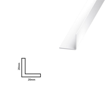 Plastic Corner Trim 90 Degree Edge Angle (W) 20mm x 20mm (L) 1 Metre