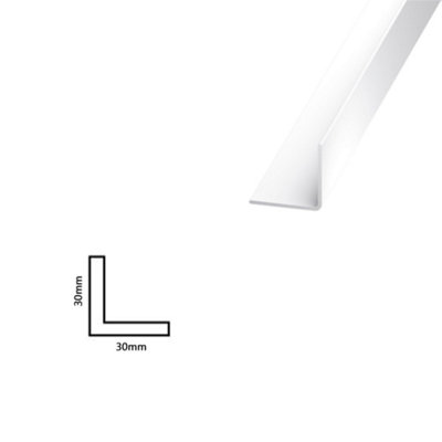 Plastic Corner Trim 90 Degree Edge Angle (W) 30mm x 30mm (L) 1 Metre