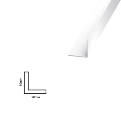 Plastic Corner Trim 90 Degree Edge Angle w 50mm x 50mm L 1 Metre