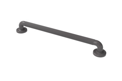 Plastic fluted grab rail, concealed fixings, 36mm diameter, 600mm, grey ...