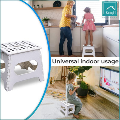 Plastic Folding Step Stool, Strong Heavy Duty Skid Resistant Stool for ...