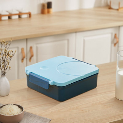 Plastic Food Storage Box Lunch Box with Stainless Steel Bowl