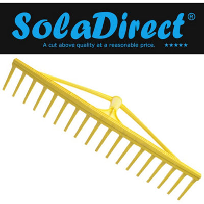 Plastic Garden Rake for Hay, Leaves, Lawn, 63 cm / 25 in with 18 Tins ...