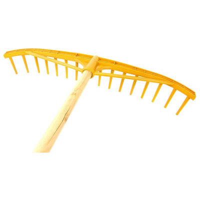 Plastic Garden Rake for Hay, Leaves, Lawn, 63 cm / 25 in with 18 Tins ...