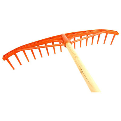 Plastic Garden Rake for Hay, Leaves, Lawn, 63 cm / 25 in with 18 Tins ...