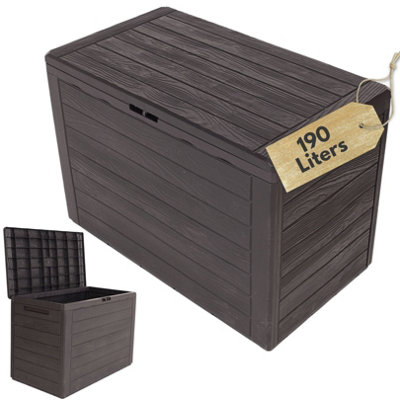 Plastic Garden Storage Box 190L With Lid (44x78x55cm) - Waterproof ...