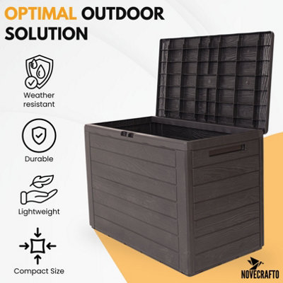 Plastic Garden Storage Box 190L With Lid (44x78x55cm) - Waterproof ...