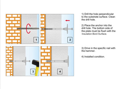 Plastic Insulation Fixings - White (10mm x 70mm - Pack of 100)