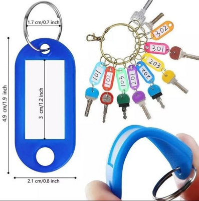 Plastic Keyring Tags with ID Label Mix Key Tags with Blank Paper ID ...