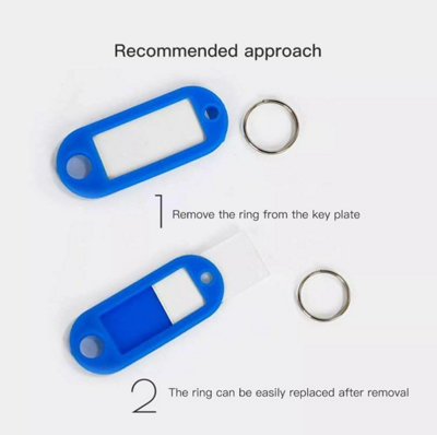 Plastic Keyring Tags with ID Label Mix Key Tags with Blank Paper ID ...