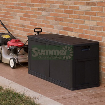 Plastic Outdoor Storage Box, 320 Litre Garden Chest, Tool Free Assembly ...
