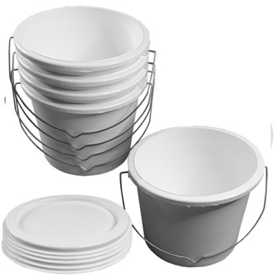 Plastic Paint Kettle Container with Metal Handle and Lid Empty Pots for ...